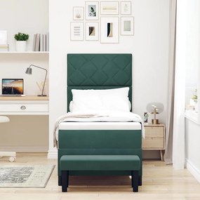 Postel s boxspringem s čelo Tmavě zelená 200 x 80 cm samet 3344543