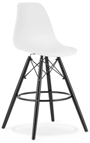 Bílá barová židle CARBRY LAMAL s černými nohami