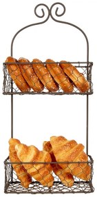 Drátěná závěsná polička se 2 košíky Filaire – 20x12x45 cm