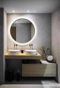 Zrcadlo Scandi Slim LED Gold Rozměr: Ø 90 cm
