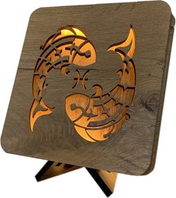 Li-Go Znamení "Ryby" lampa 19x19 cm provedení povrchu: ořech