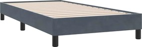 Postel Box Spring bez matrace tmavě šedá 90x210 cm samet 3315808