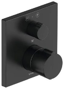 Duravit C.1 - Sprchová termostatická baterie pod omítku, pro 2 spotřebiče, matná černá C14200013046