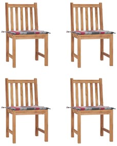 Zahradní židle 4 ks s poduškami masivní teak,  3073101