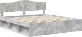 Rám postele s čelo Beton 180 x 200 cm Masivní borové dřevo 3412865