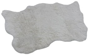 Kožený koberec z ovčí kůže - střižený chlup - bílý - 3K - vel. II 3 kůže Střižený chlup 5 cm