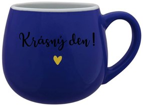 KRÁSNÝ DEN! - modrý keramický hrníček 300 ml