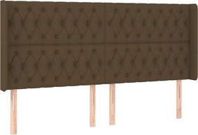 Box spring postel s matrací a LED tmavě hnědá 180x200 cm textil 3138576