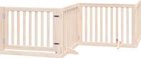 Zábrana pro psy s dvířky skládací 6 panelů 480 cm topol 3155665