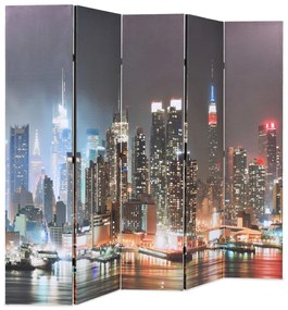 vidaXL Marketos Skládací paraván 200 x 170 cm New York by Night