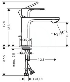 Hansgrohe - Umyvadlová baterie s výpustí, matná černá