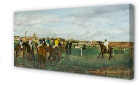 Obrazy na plátně Koně závod hon 100x50 cm