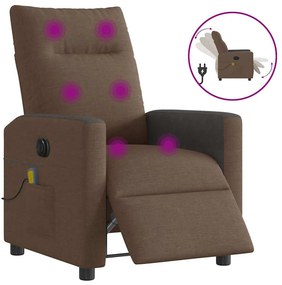 Elektrické masážní polohovací křeslo hnědé textil 3324048