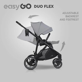 Sourozenecký kočárek EasyGo Duoflex Cloudy Gray 2 sportovní části