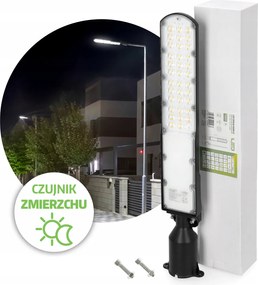 Led svítidlo 100W pouliční lampa s soumrakovým senzorem 4000K IP65 IK08