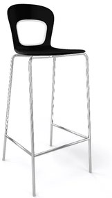 GABER - Barová židle BLOG - vysoká, černobílá/chrom