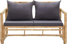 Zahradní lavice s poduškami 115 cm bambus 315597