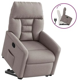 Zvedací polohovací křeslo taupe textil 3303039