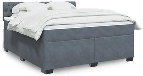 Box spring postel s matrací tmavě šedá 180x200 cm samet 3286385