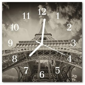 Nástenné skleněné hodiny Eiffelova věž