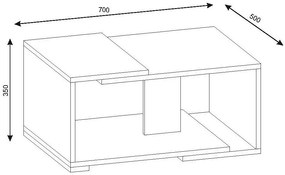 Casarredo Konferenční stolek MOLONG bílá/ořech