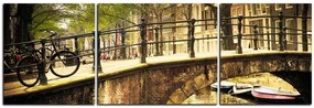 Obraz na plátně - Romantický most přes kanál - panoráma 5137C (120x40 cm)