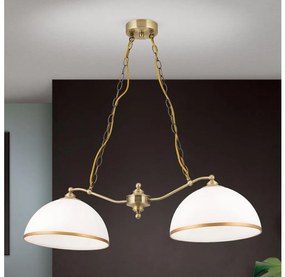 Orion HL 6-1810/2 - Lustr na řetězu OLD LAMP 2xE27/40W/230V bílá/mosaz