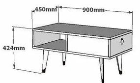 Konferenční stolek Delux Sapphire Oak and White