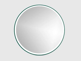 In-Design Zrcadlo RoundLine premium - zelený matný rám, s LED osvětlením Vypínač: S vypínačem, Průměr zrcadla (mm): 600