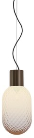 Il Fanale Bloom, závěsné svítidlo z mosazi a kouřového bronzového skla, 1x15W LED E27, průměr 20,8cm