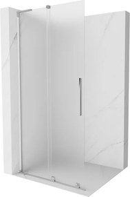 Mexen Velar L, posuvná sprchová zástěna Walk-in 100 x 200 cm, 8mm sklo námraza, chromová, 871-100-003-33-01