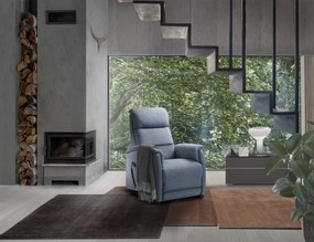Pregio Italia sofa&relax Luxusní polohovací křeslo Sally Provedení: El. polohovací křeslo + odnímatelné područky + stolek, Vzorník látek: tekno fibra 18 avio blue