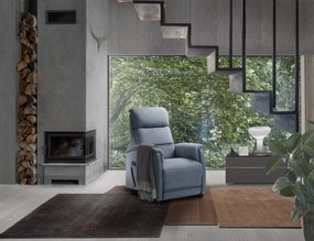 Pregio Italia sofa&relax Luxusní polohovací křeslo Sally Provedení: El. polohovací křeslo + odnímatelné područky + stolek, Vzorník látek: tekno fibra 22 navy blue