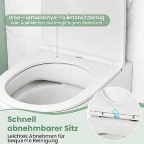 Costway Závěsné WC Keramické závěsné WC bílé s WC sedátkem dual splachovací