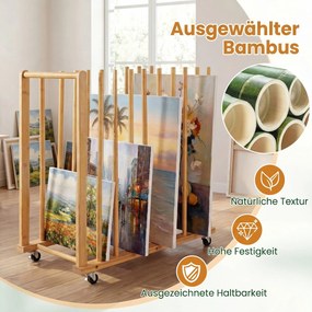 Costway Sada 2 stojanu na suché malování vyrobeného z bambusu s 9 drážkami