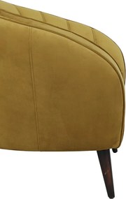 Okrové designové sametové křeslo Almond ocher - 91*71*77cm