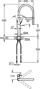 Grohe Essence - Dřezová baterie s flexibilním ramenem s přepínačem chr