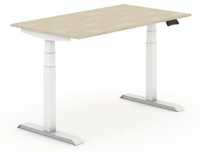B2B Partner Výškově nastavitelný stůl, elektrický, 625-1275 mm, deska 1200x800 mm, dub, bílá podnož