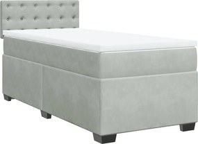 Box spring postel s matrací světle šedá 80 x 200 cm samet 3288474