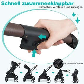 Costway 3 v 1 Skládací kočárek s otočným sedákem a funkcí