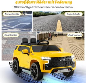 Costway Dětské elektrické auto Chevrolet s 2,4 G dálkovým ovládáním a – žluť