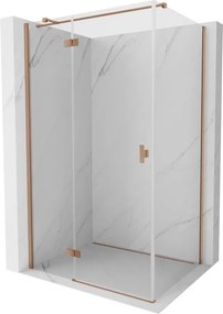 Mexen Mist HT, sprchový kout s výklopnými dveřmi levý 120 x 70 cm, čiré sklo, měděná matná, 8A5T-120-070-65-00-L