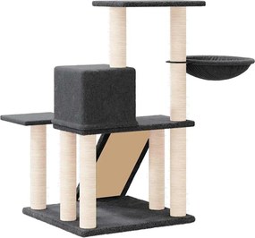 Škrabadlo pro kočky se sisalovými sloupky tmavě šedé 82 cm 171662