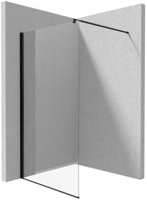 Deante Kerria Plus, Walk-in sprchová zástěna 110cm, výška 200cm, 6mm čiré sklo s ActiveCover, černý profil, KTS_N31P