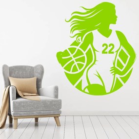 Živá Zeď Samolepka na zeď Basketbalistka s vlastním číslem Barva: černá
