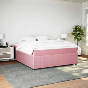 Box spring postel s matrací růžová 180x200 cm samet 3285661