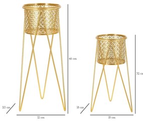 Kovové stojany na květiny v sadě 2 ks ø 20 cm (výška 46 cm) Nat – Mauro Ferretti