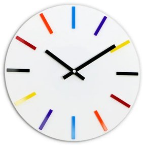 M.Clock Nástěnné akrylové hodiny 32x32cm bílé