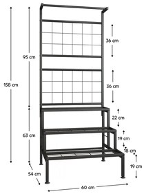 Kondela Kovový stojan na květiny, černá, BALKO
