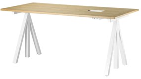 STRING Polohovací pracovní stůl Works, White / Oak, 180 x 90 cm